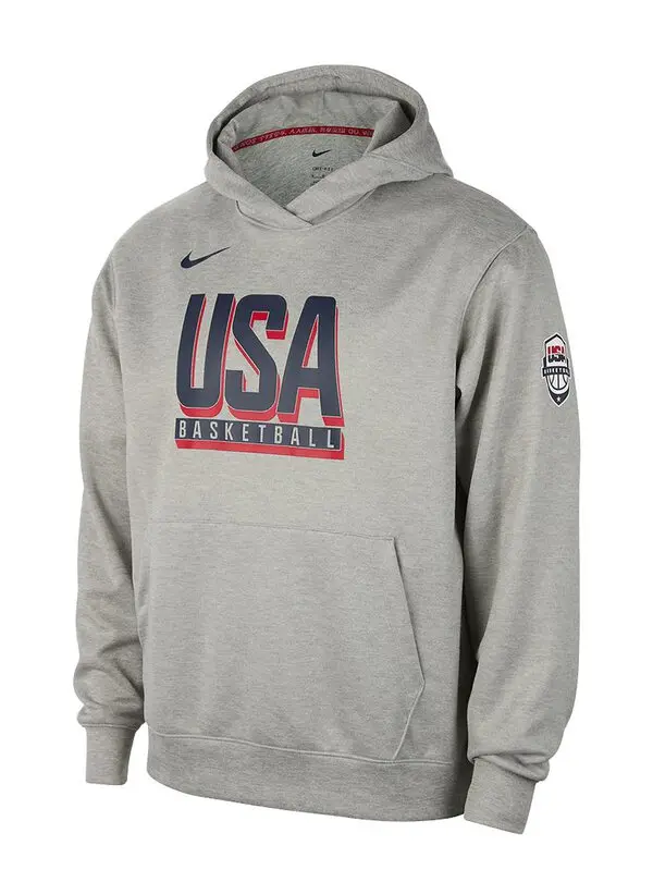 Nike Usa Practice Fleece Hoodie - Dark Grey Heather/obsidian