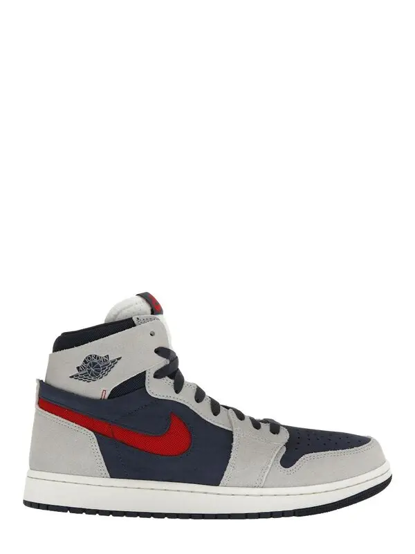 JORDAN 1 High Zoom Air Cmft 2 Sneakers - Midnight Navy Blue/varsity Red/neutral Grey