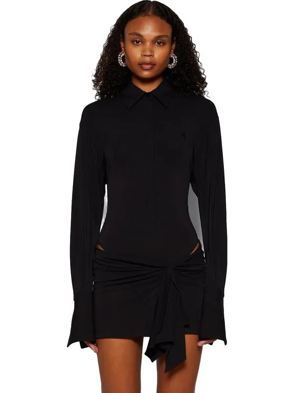Attico Mini Shirt Dress - Black