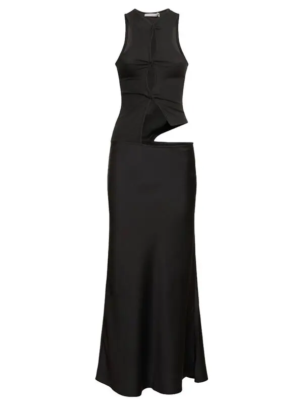 Christopher Esber Open Twist Satin Tank Dress - Black