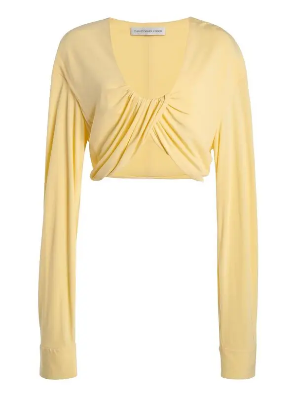 Christopher Esber Vivenda Drape Long Sleeve Top - Yellow