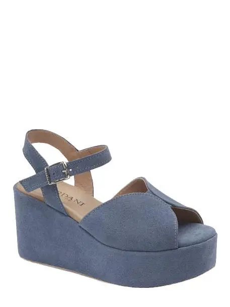 Cordani Jenna Wedge Platform Sandals - Blue Suede