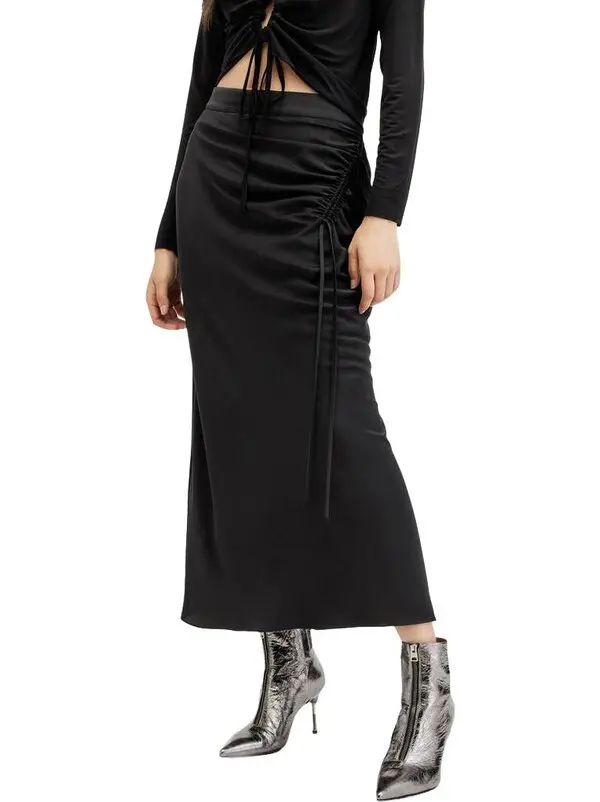 ALLSAINTS Alexia Ruched Skirt - Black