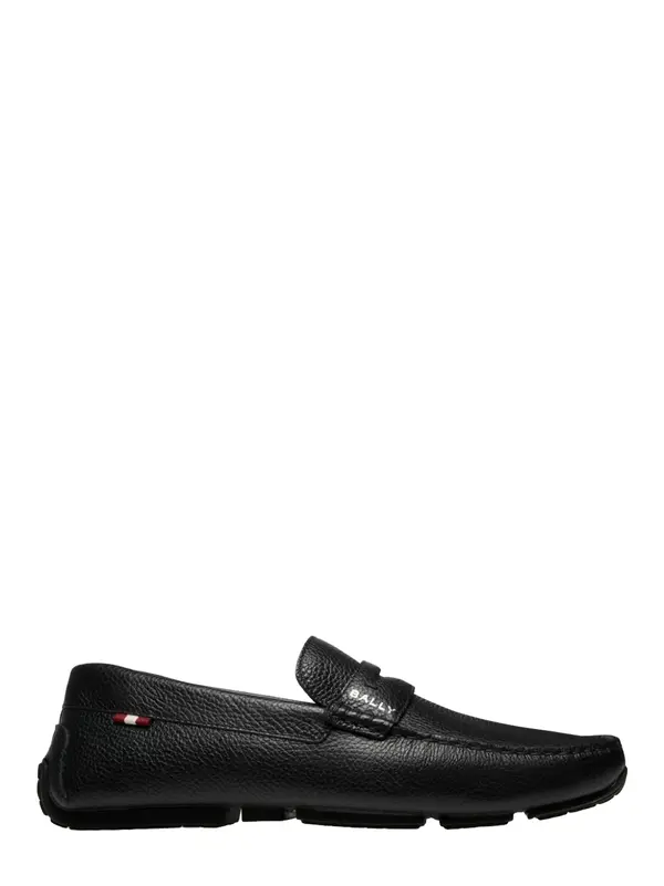 Bally Pilot Driver Grained Leather Loafers - Black