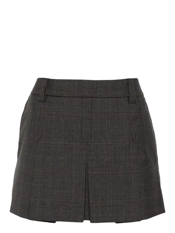 Miu Miu Logo-patch Mini Skirt - Grey