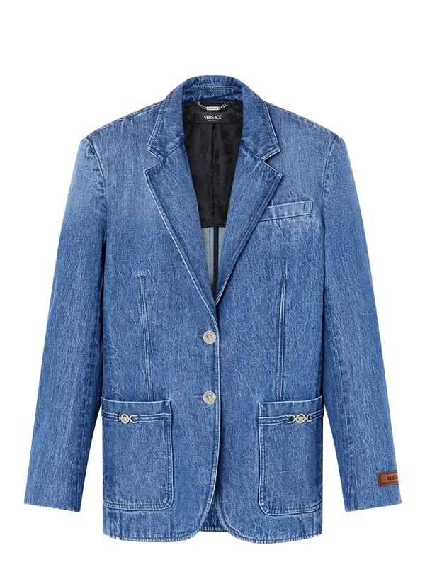 Versace Single-breasted Denim Blazer - Blue