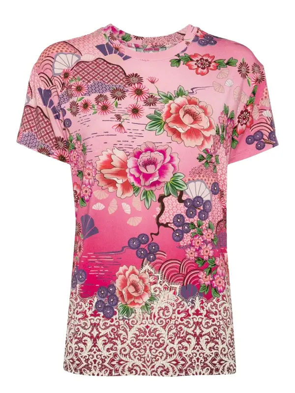 Johnny Was Floral-print T-shirt - Pink