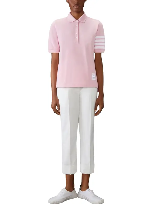 Thom Browne 4-bar Piqué-weave Polo Shirt - Pink