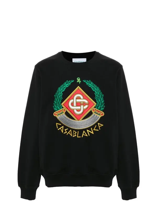 Casablanca Casa Crest-embroidered Sweatshirt - Black