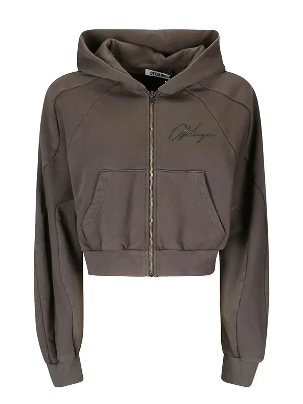 Ottolinger Logo Zip Hoodie - Brown
