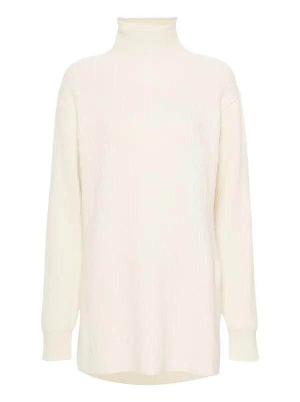 JIL SANDER Ribbed High-neck Jumper - White