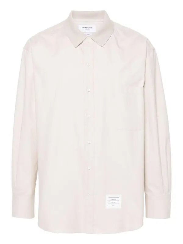 Thom Browne Rwb Stripe-print Cotton Overshirt - Neutrals