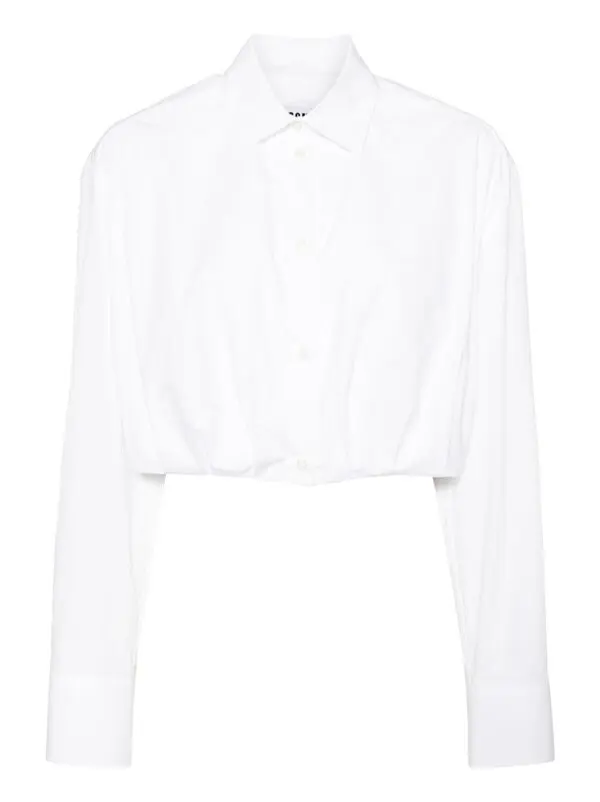 MSGM Embroidered Cropped Shirt - White