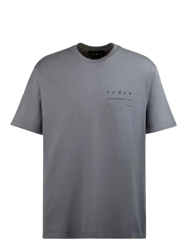 Hogan Logo-print Cotton T-shirt - Grey