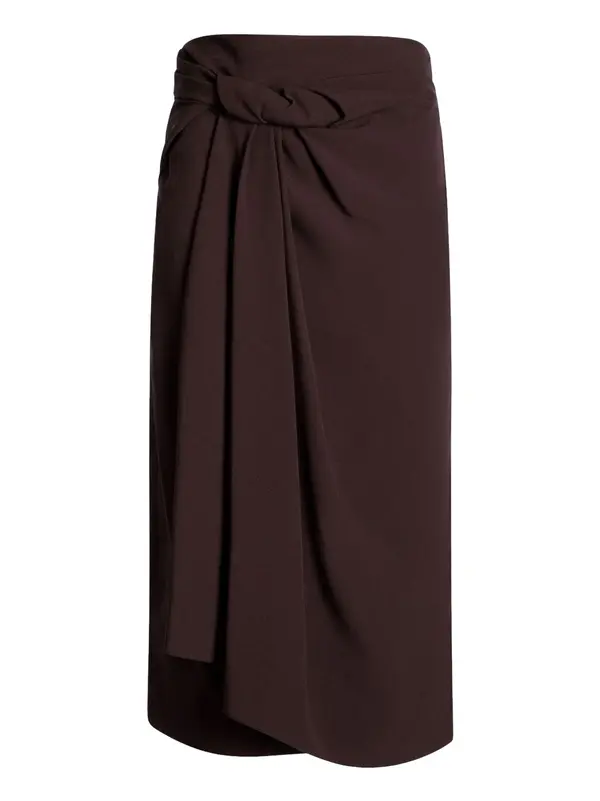 Bally Knot Detail Straight-cut Skirt - Brown