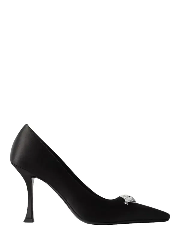 JIMMY CHOO Ryker 90 Embellished Satin Pumps - Black