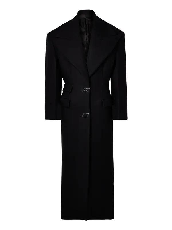 Attico Wool Tailored Coat - Black