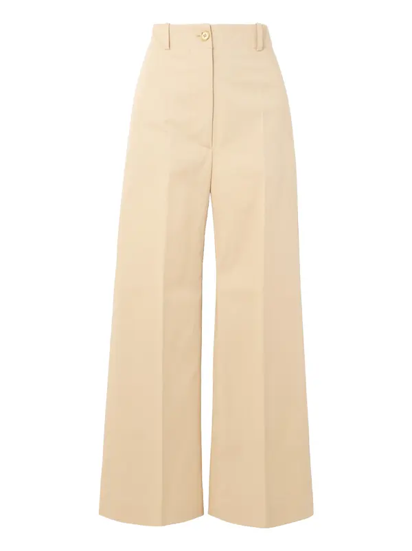 Patou Iconic Cotton-twill Pants - Cream