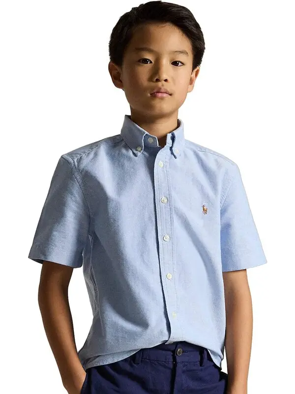 Ralph Lauren Cotton Oxford Short-sleeve Shirt - Blue