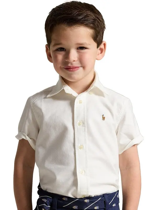 Ralph Lauren Cotton Oxford Short-sleeve Shirt - White