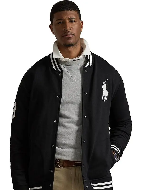 Ralph Lauren Big Pony Fleece Baseball Jacket - Polo Black