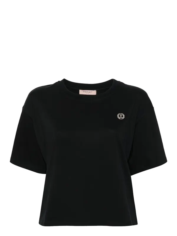 TWINSET Logo-plaque T-shirt - Black