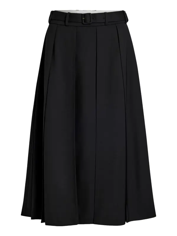 Patou Pleated Midi Skirt - Black