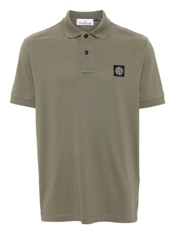 Stone Island Compass-motif Polo Shirt - Green
