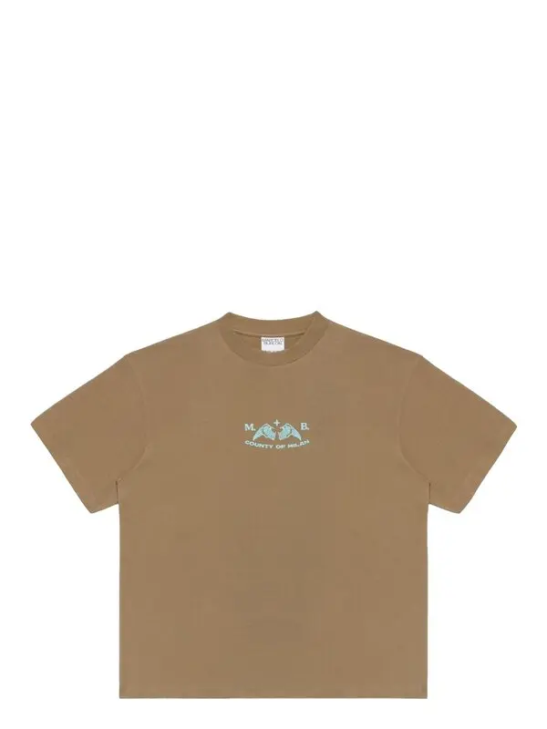 COUNTY OF MILAN Vintage Logo Cotton T-shirt - Brown