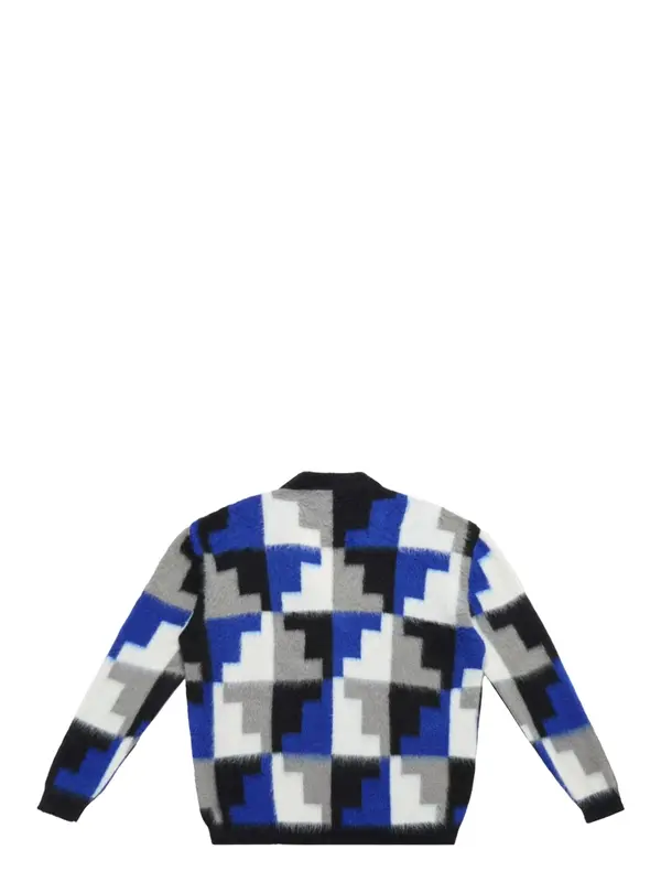 COUNTY OF MILAN Marcelo Burlon Damier Cross Cardigan - Blue
