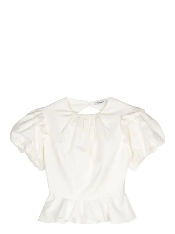PARLOR Ruffle-trimmed Blouse - White