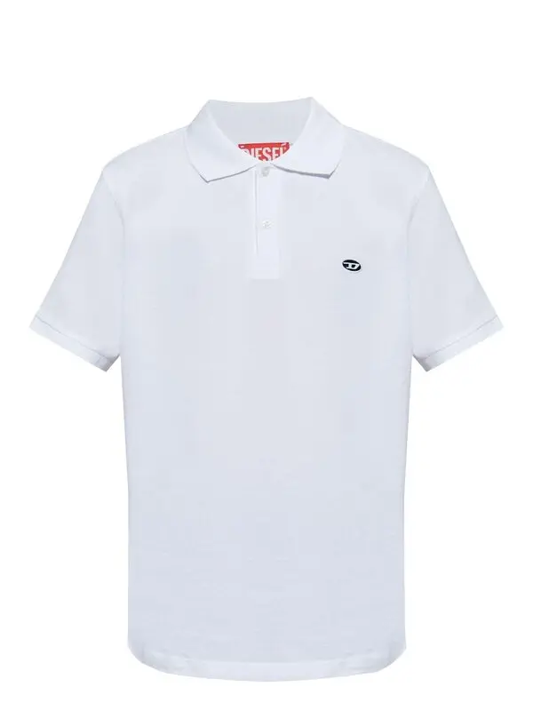 DIESEL® Logo-appliqué Cotton Polo T-shirt - White