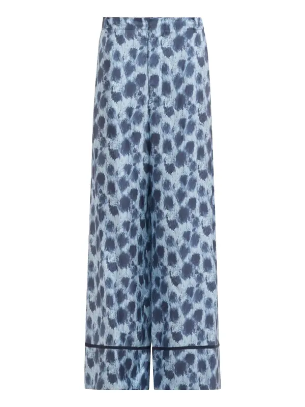 Marni Silk Wide-leg Trousers - Blue