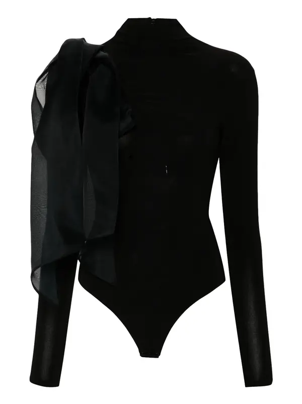 ATU BODY COUTURE Draped Bodysuit - Black
