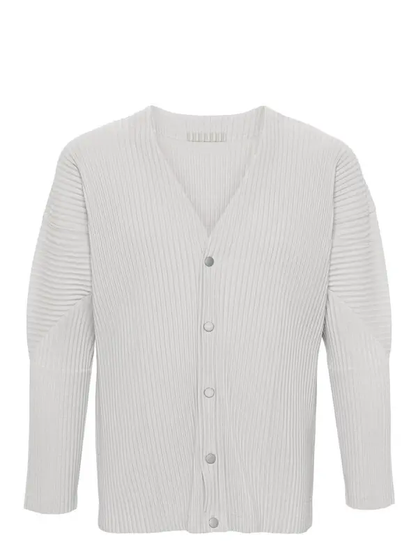 Issey Miyake Plissé-effect Cardigan - Grey