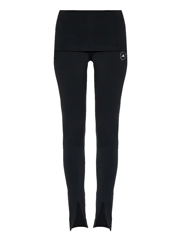 Adidas By Stella McCartney Logo-print High-waisted Leggings - Black
