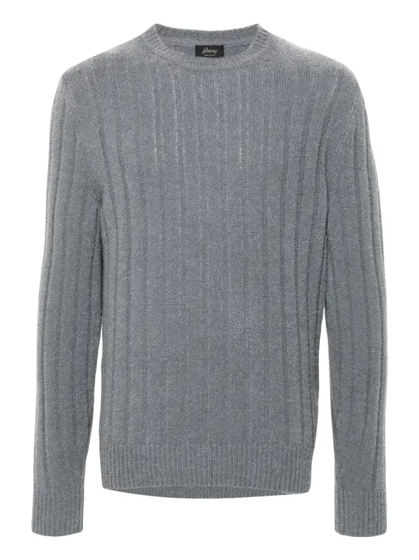 Brioni Ribbed-knit Sweater - Grey