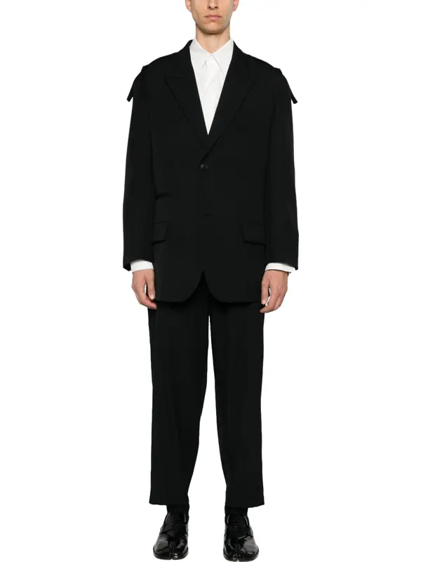 Yohji Yamamoto Wool Twill Trousers - Black