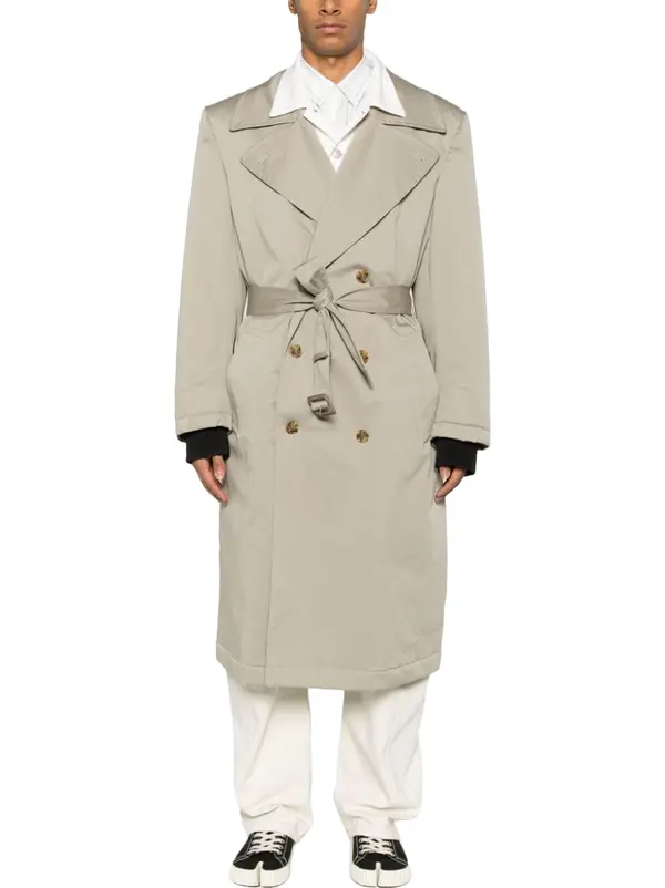 MAISON MARGIELA Belted Double-breasted Coat - Neutrals