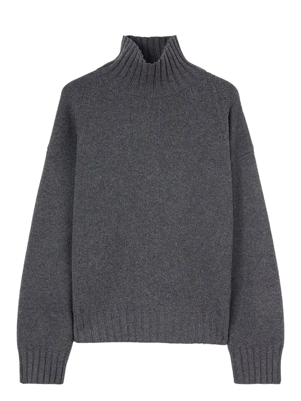 JIL SANDER High-neck Ribbed-knit Jumper - Grey