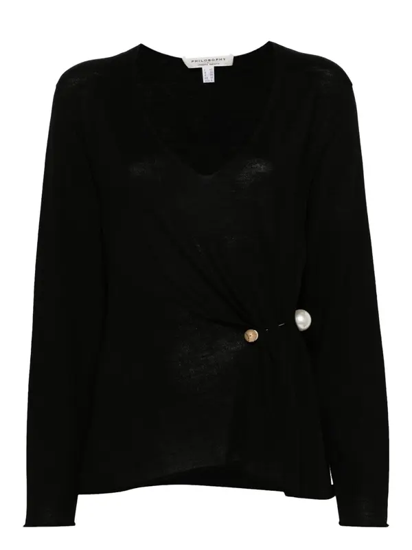Philosophy Di Lorenzo Serafini Pin-detail Sweater - Black