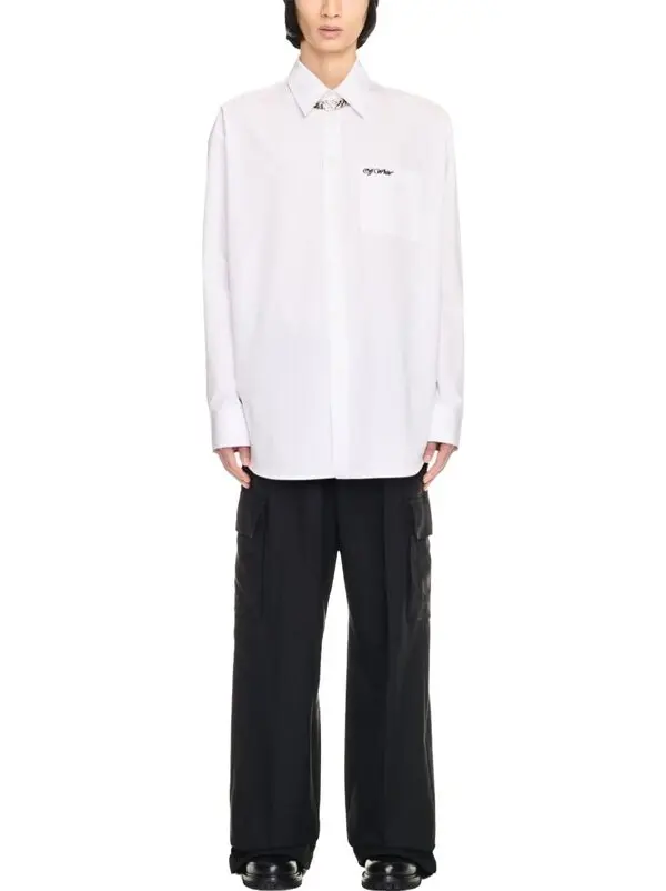 Off-White College Cotton-poplin Shirt - White