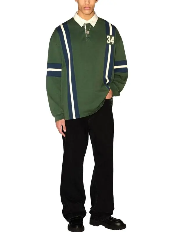 AMBUSH Striped Rugby Polo Shirt - Green