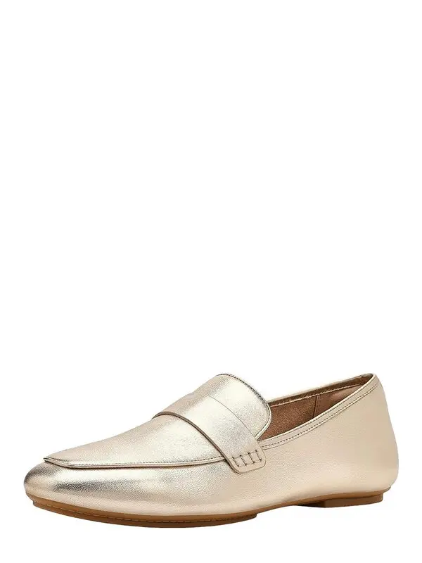 Fitflop Delicato Soft Metallic-leather Loafers - Gold