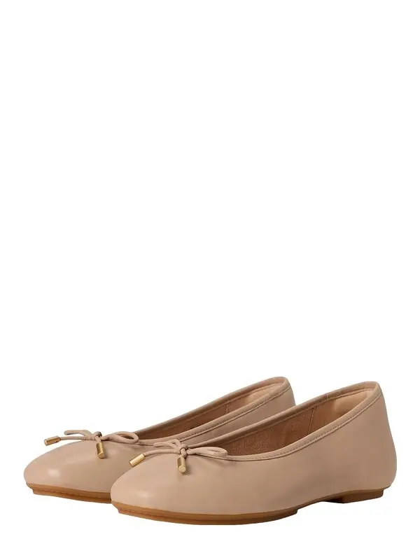 Fitflop Delicato Bow Soft Leather Ballerinas - Beige