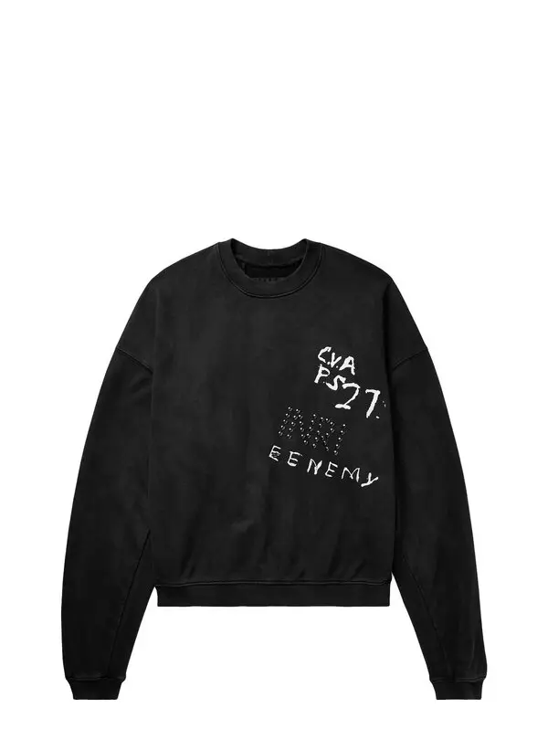 RRR123 Logo-print Cotton-jersey Sweatshirt - Black