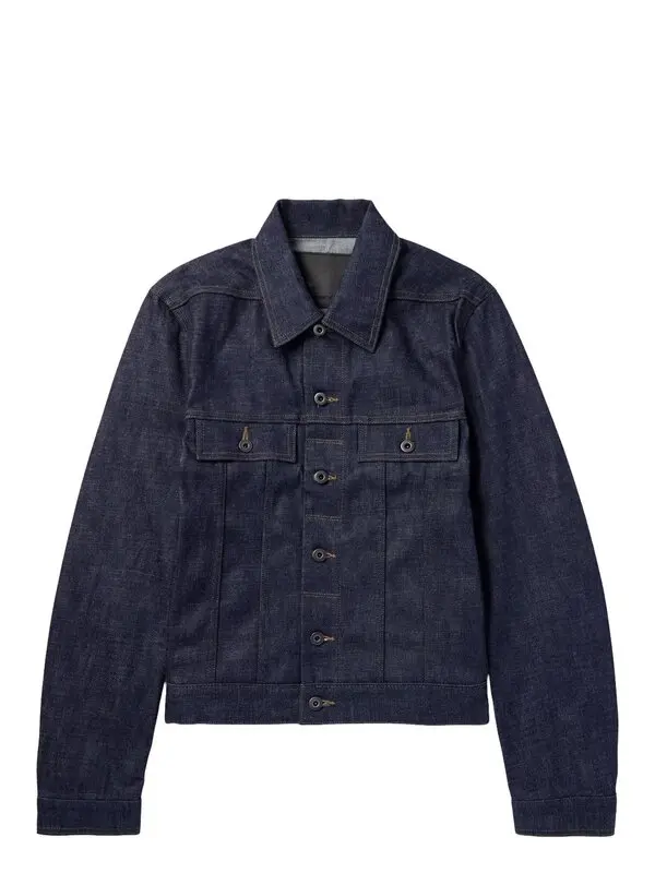 Rick Owens Slim-fit Denim Trucker Jacket - Blue