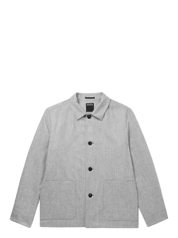 Zegna Brushed-wool Chore Jacket - Gray