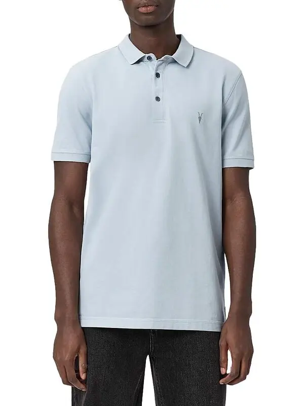 ALLSAINTS Reform Cotton Slim Fit Polo Shirt - Misty Blue