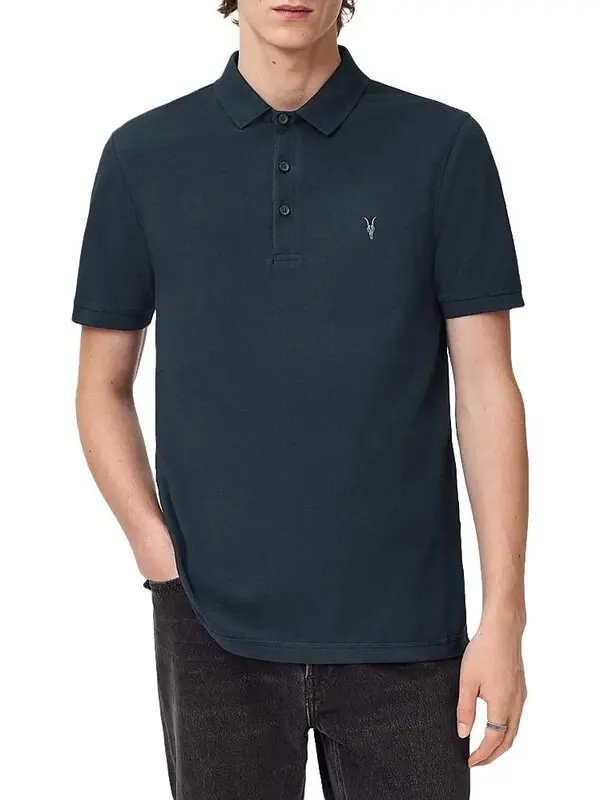 ALLSAINTS Reform Cotton Slim Fit Polo Shirt - Moonstone